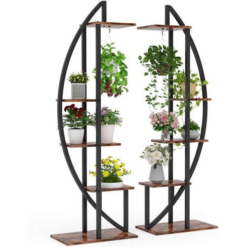 Tribesigns 5-tier Plant Stand Pack Of 2, Multi-purpose Curved Display ...