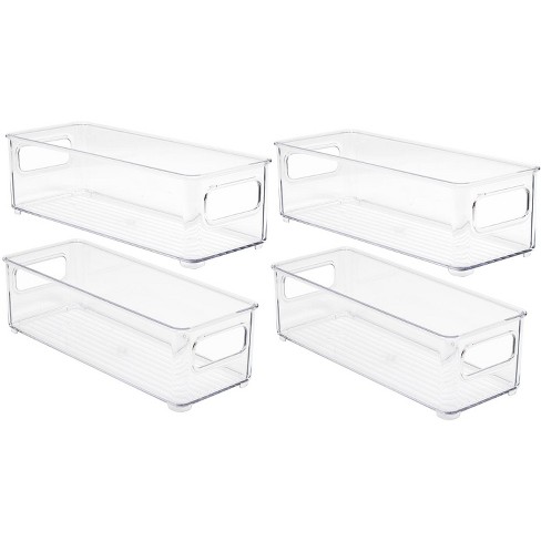 Sorbus Clear Stackable Refrigerator Organizer Bins With Handles (4 Pack ...