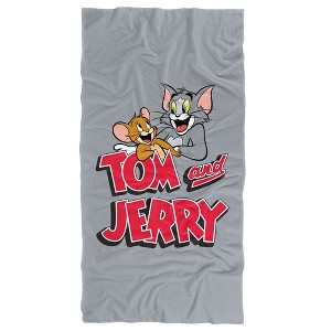 Tom And Jerry Leaning With Logo 30" x 60" Beach Towel : Target