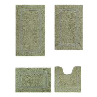 4pc Lux Collection Bath Rug Set Sage - Better Trends: Cotton Tufted ...