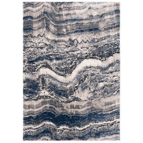 Petra Pta112 Power Loomed Area Rug - Light Beige/blue - 5'3"x7'7 ...