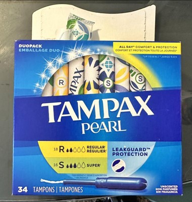 Tampax Pearl Ultra Absorbency With Leakguard Braid Tampons - Unscented ...