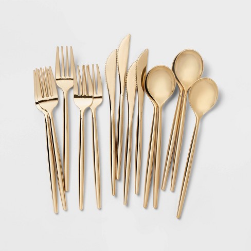 30ct Cutlery Set Gold - Spritz™ : Target