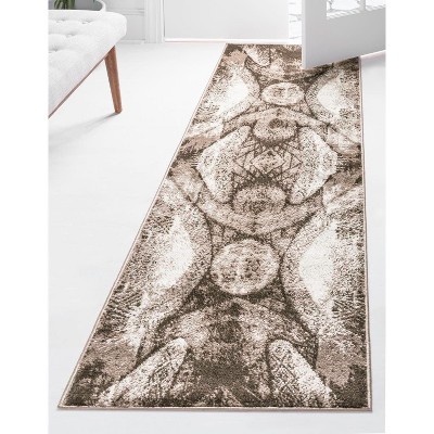 Unique Loom 3' 3 X 19' 8 Sofia Albert Brown Runner Rug : Target