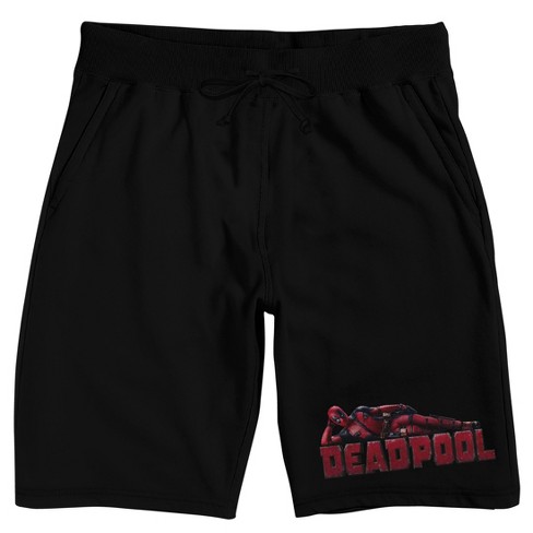 Deadpool Lounging Logo Men's Black Lounge Shorts-medium : Target
