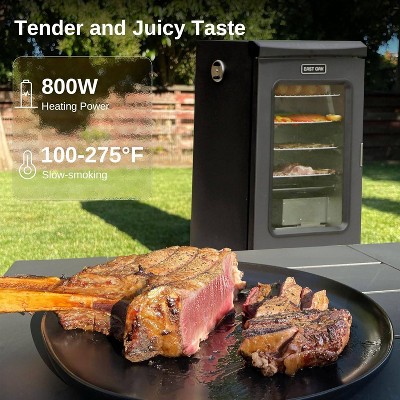 East Oak 30" Electric Glass Door Smoker PES23001: Digital Control, Side ...
