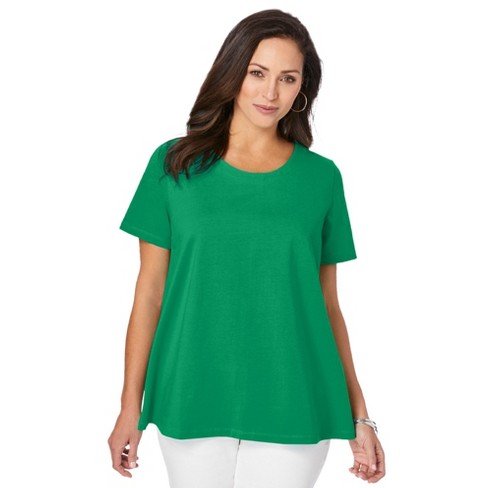 Jessica London Women’s Plus Size Trapeze Tee, M - Kelly Green : Target