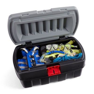 Rubbermaid 35 Gallon Black Action Packer Lockable Latch Indoor And ...