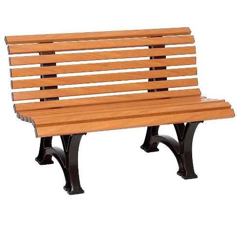 Ergonomic Weatherproof Pvc Garden Bench - Optic Woodtone : Target