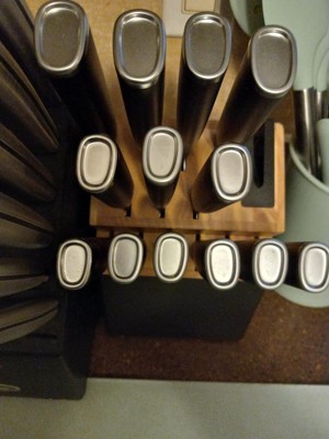Kitchenaid 14pc 2-tone Block Knife Set Black: High Carbon Stainless ...