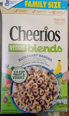Cheerios Veggie Blends Blueberry Banana Family Size Cereal - 18oz : Target