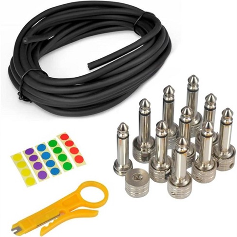 Pyle Pedal Board Patch Cable Diy Kit - Pscblkit22, 10 Ft. Cable With 10 ...