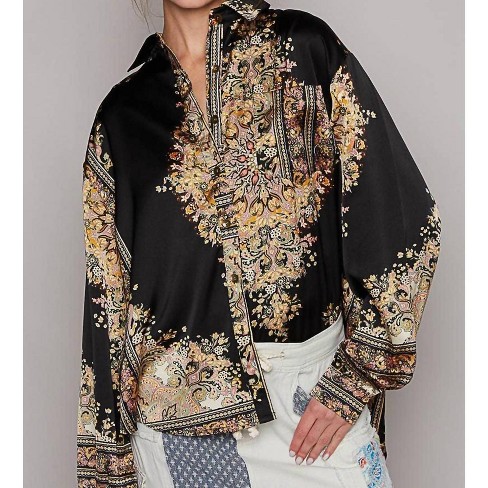 Women's Polyester Button Up Blouse - Pol S : Target