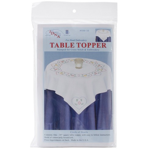 Jack Dempsey Stamped White Perle Edge Table Topper 35"x35"-starburst Of ...