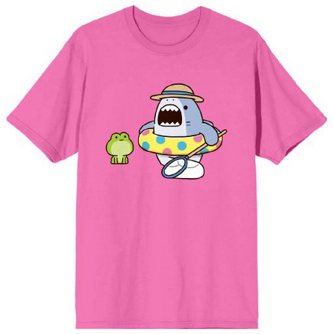 Samezu Shark Jaggy And Frog Men's Neon Pink T-shirt : Target