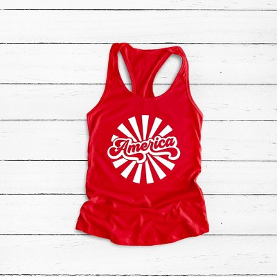 Simply Sage Market Women's America Rays Racerback Graphic Tank - L ...