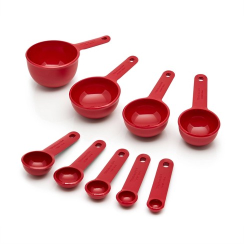 Kitchenaid Measuring Set Red: 9-piece Dishwasher-safe Cups & Spoons ...
