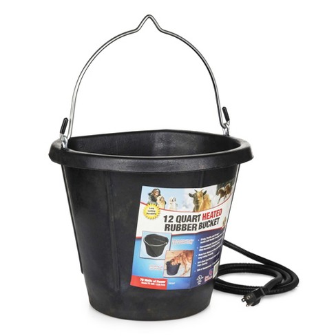 Farm Innovators Fb-80r Rubber 3 Gallon Flat Back Heated Bucket With ...