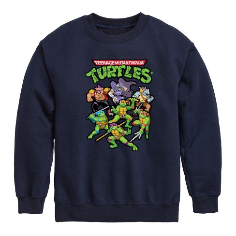Boys' Teenage Mutant Ninja Turtles Pixel Gaming Group Graphic Long Sleeve Fleece Sweatshirt ...