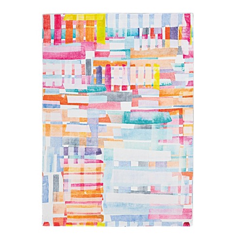 3'x5' Tapeti Faux Rabbit Rug Pink/blue - Linon : Target