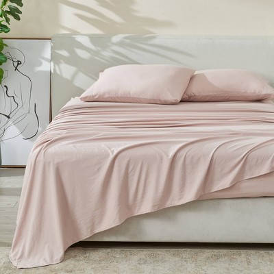 Laura Ashley Audrey Flannel Sheet Set Full - Pink : Target