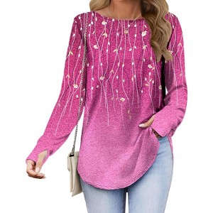 Zeagoo Womens Tunic Tops to Wear with Leggings Long Sleeve Crew Neck ...