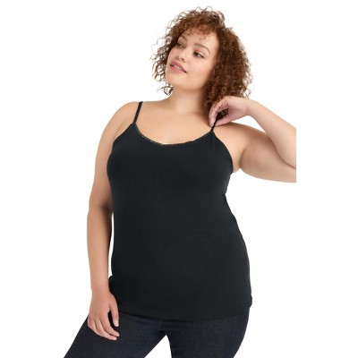 June + Vie By Roaman's Women's Plus Size Lace-trim Bra Cami - 18/20 ...