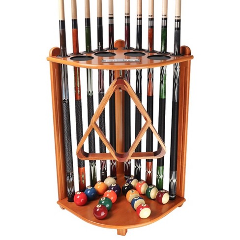 10 Pool Cue Corner Rack - Oak : Target