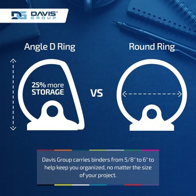 Premium Economy 2" Angle D Ring Binder 6pk White: Davis Group, Hard ...