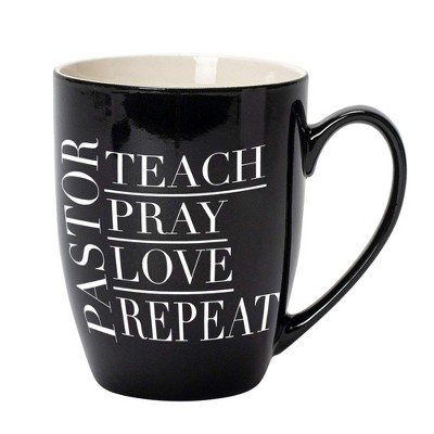 Elanze Designs Pastor Teach Pray Love Repeat Black 10 Ounce New Bone ...
