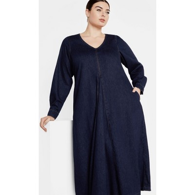Women's Plus Size Denim Ivy Dress - Dark Denim | City Chic : Target