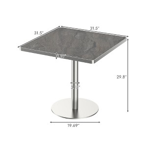31.5 Inch Square Dining Table for Small Apartment, Faux Marble Top ...