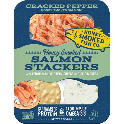 Honey Smoked Fish Co. Salmon Stackers Cracked Pepper - 3oz : Target
