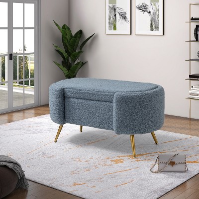 Alina Storage Bench With Metal Legs For Bedroom | Artful Living Design ...