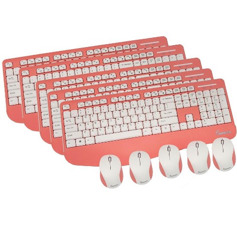 Impecca Pro Pack Wireless Keyboard And Mouse Combo W/ Palm Rest, Pink ...