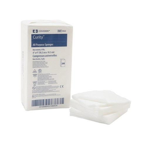 Curity All-purpose Gauze Sponge, Non-woven, 4-ply, 4 In. X 4 In., 200 ...