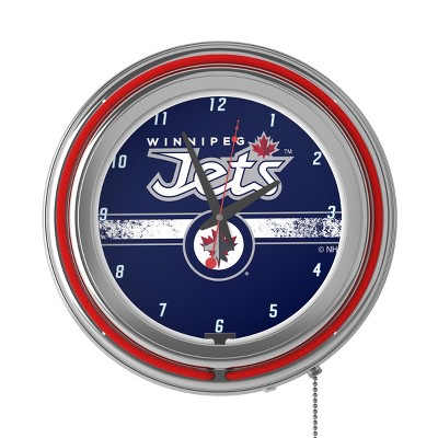Winnipeg Jets Logo Retro Neon Wall Clock : Target