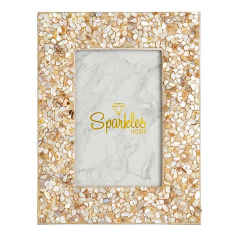 Sparkles Home 4"x6" Shell Table Picture Frame: Beachy Seashell Decor ...