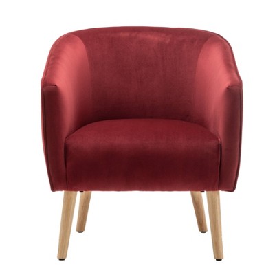 Wovenbyrd Modern Barrel Accent Chair Sienna Red Velvet Upholstered Plywood Frame Spot Clean Adult Assembly Target