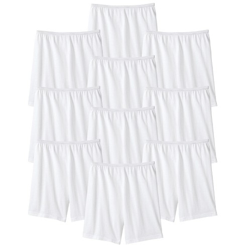 Comfort Choice Women's Plus Size Cotton Boxer 10-pack - 8, White Pack ...