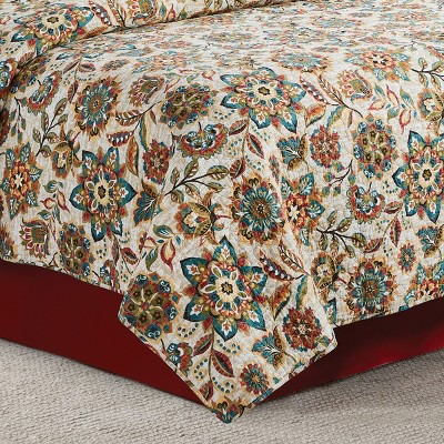C&F Home Fiona Vintage Jacobean Floral Cotton Quilt Set - Reversible ...