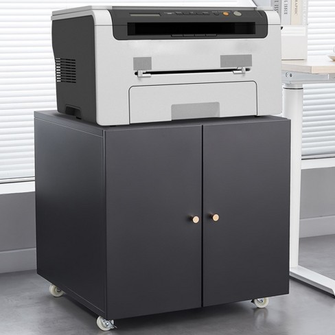 Metal Printer Stand With Storage, Heavy Duty Mobile File Cabinet ...