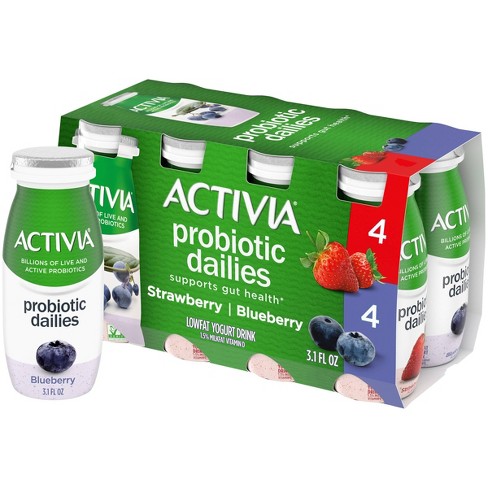 Activia Probiotic Dailies Strawberry & Blueberry Yogurt Drink - 8ct/3.1 ...