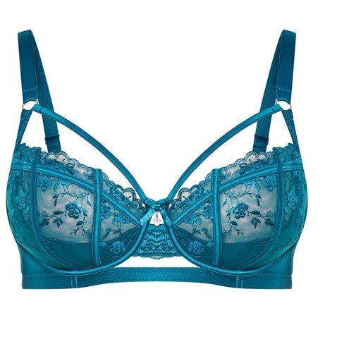 Women's Plus Size Kristin Demi Underwire Bra - Teal | City Chic : Target