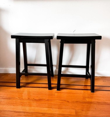 Pj Wood Classic Saddle-seat 24'' Tall Kitchen Counter Stool For Homes ...