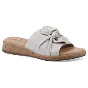 Cliffs by White Mountain Women's Bonelle Slide Sandal, Off-White Smooth ...