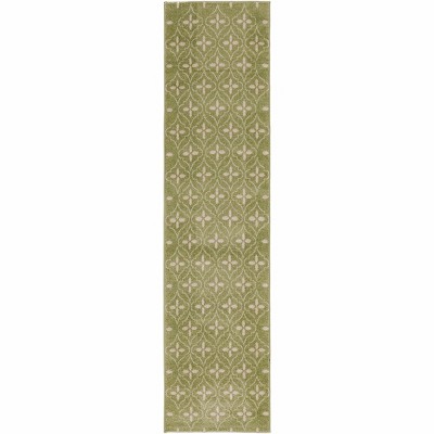 Nourison Essentials Moroccan Modern Indoor Outdoor Rug Green Ivory 2'2 ...