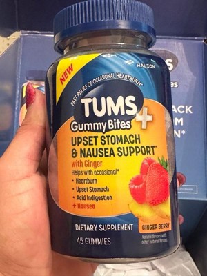 Tums + Upset Stomach & Nausea Support Gummy Bites - Ginger Berry - 45ct ...