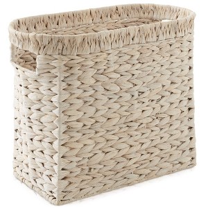 Casafield Magazine Holder Basket with Handles, Whitewash - Oval Water ...
