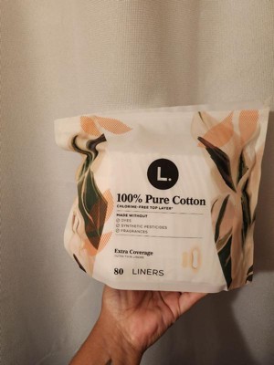 L . Organic Cotton Topsheet Ultra Thin Extra Coverage Panty Liners ...
